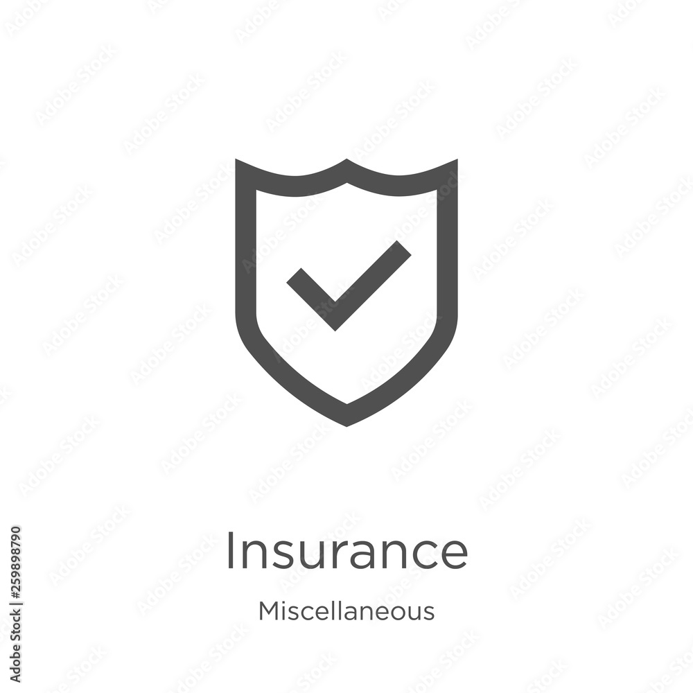 insurance icon vector from miscellaneous collection. Thin line ...