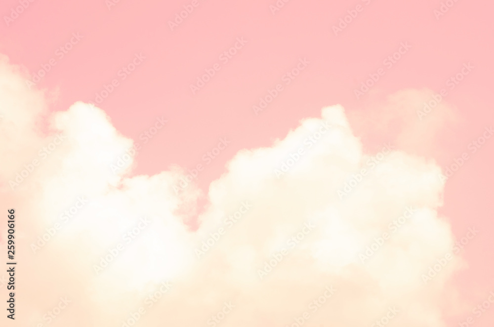 Pink sky with white clouds Stock Illustration | Adobe Stock