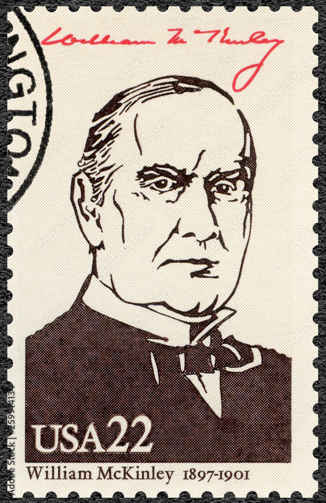 USA - 1986: shows Portrait of William McKinley (1843-1901), 25th ...