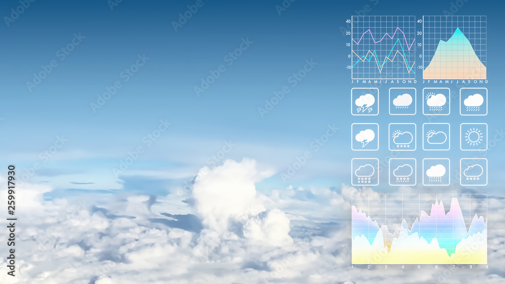 Weather forecast presentation report background with beautiful Blue sky ...