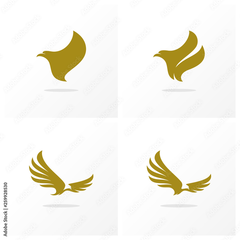Set of Eagle logo design vector. Simple Eagle logo template. Icon ...