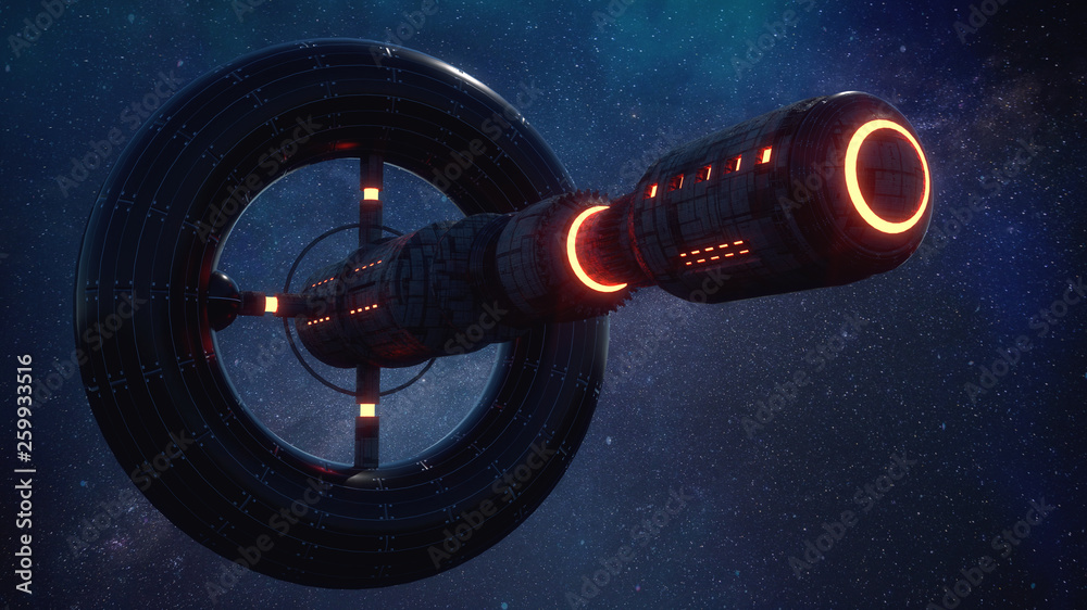 3d render. Alien spaceship concept Stock Illustration | Adobe Stock