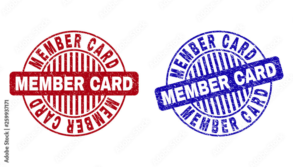 Grunge MEMBER CARD round stamp seals isolated on a white background ...