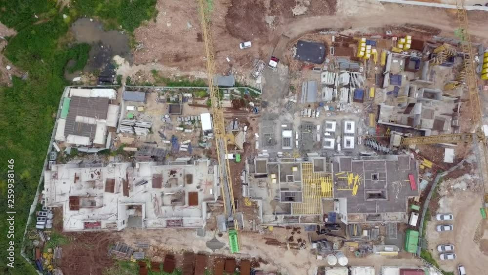Construction site - Aerial footage of a large Residential compound ...