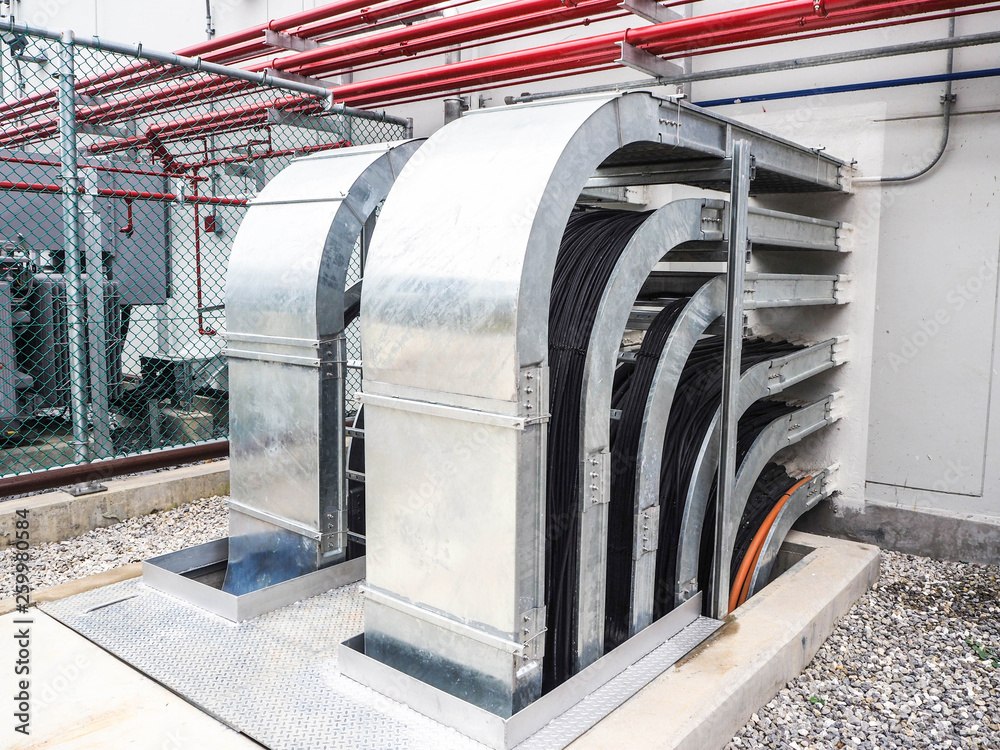 Cable tray in power plant. Stock Photo | Adobe Stock