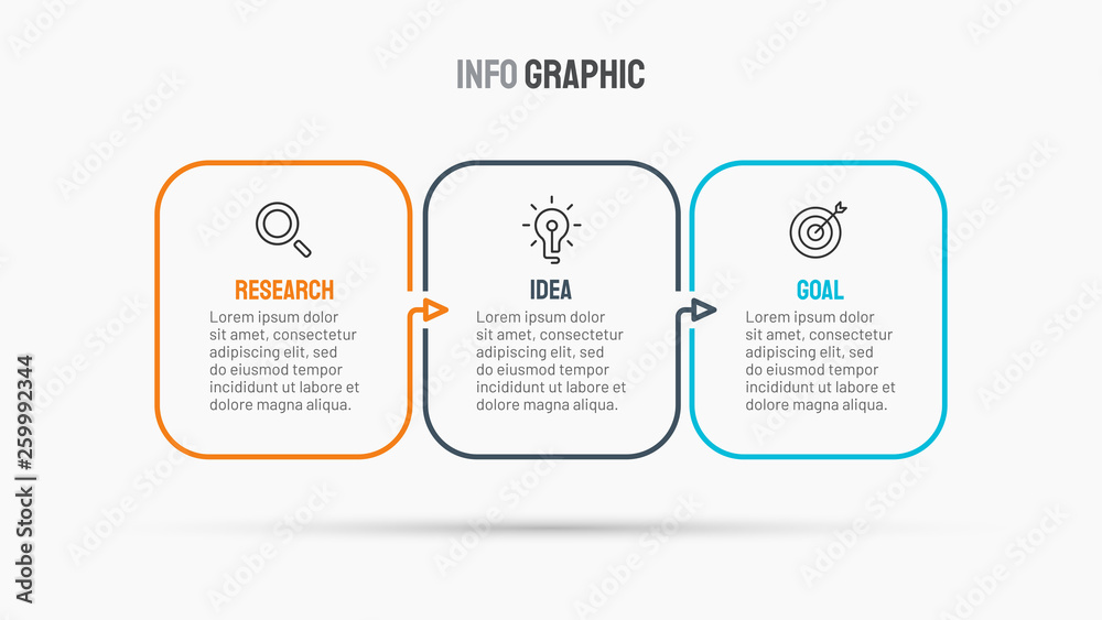 Business infographic template. Thin line design with marketing icons ...