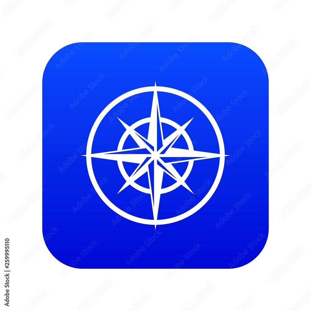 Sign of compass to determine cardinal directions icon digital blue for ...