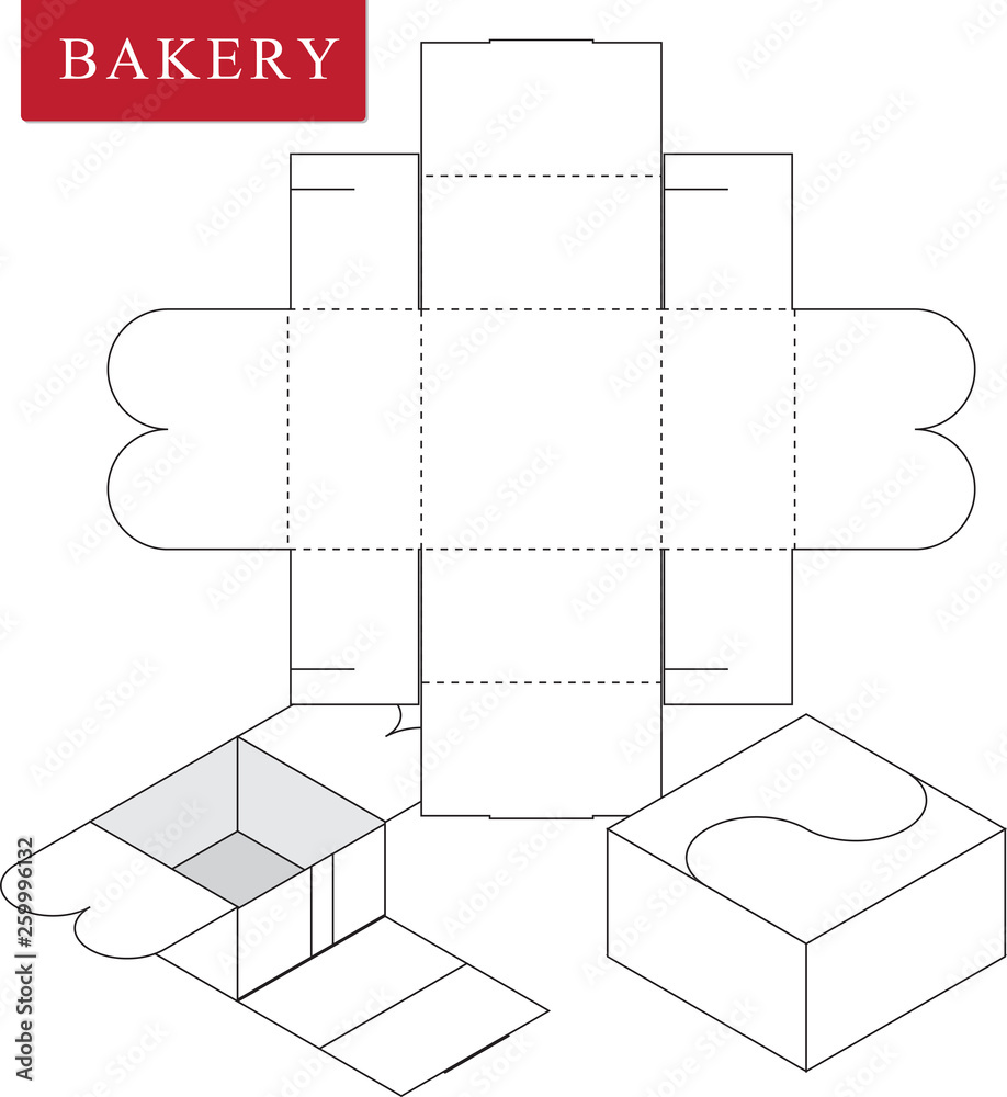 Package for bakery.Vector Illustration of Box.Package Template ...