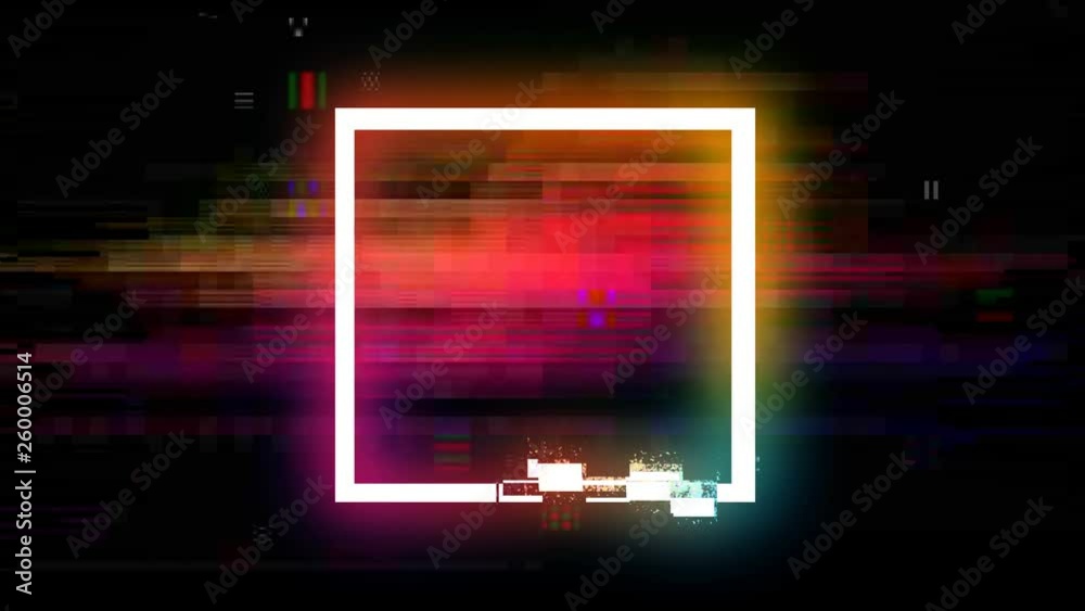 Glitch, square colored with transmission problem, grain, errors and ...