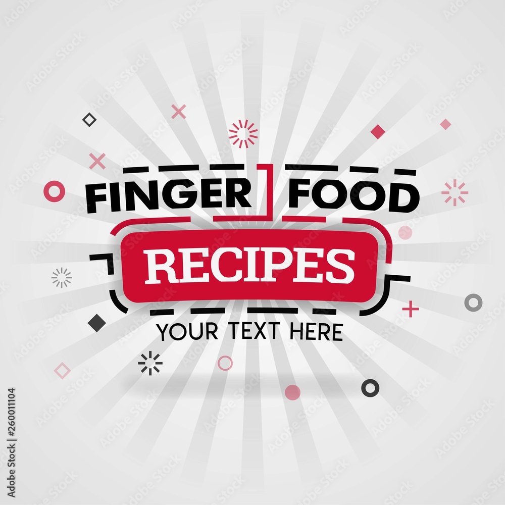 Template for finger food recipes red cover book. Can be use for food ...