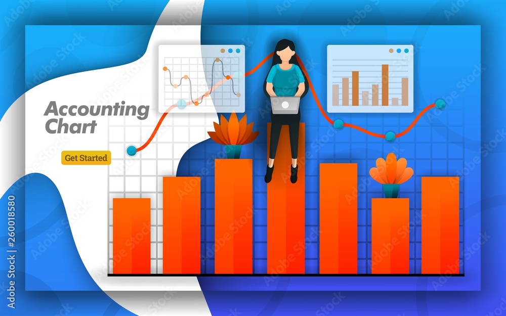 Accounting Chart Design with bar charts and line charts for all ...