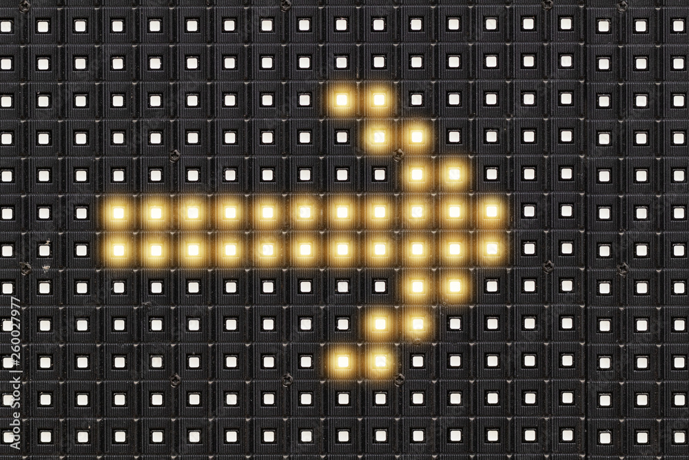 Dots matrix led diplay with illuminated symbol of arrow foto de Stock ...