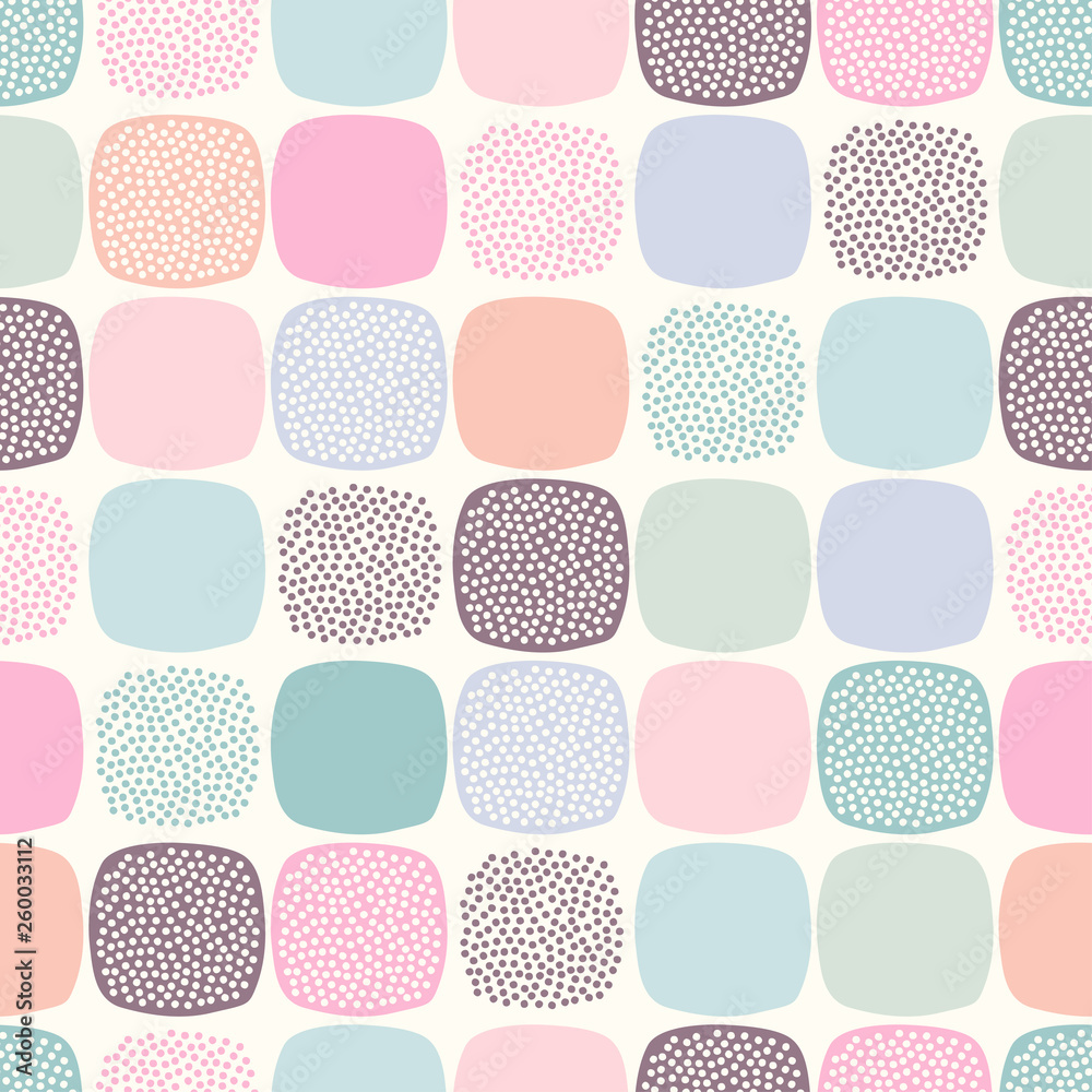 seamless abstract rounded corner square background in pastel color ...