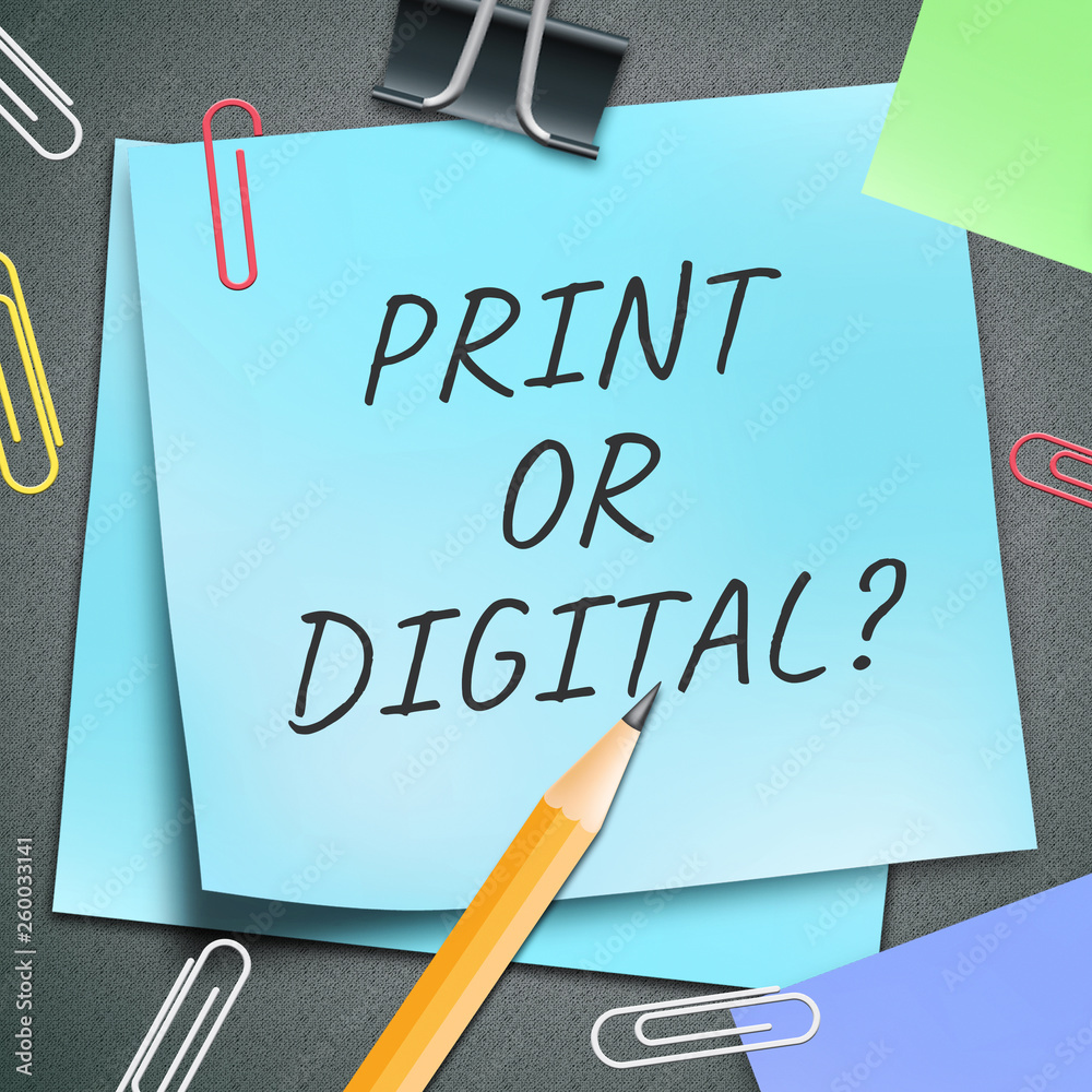 Print Vs Digital Note Showing Published Brochure Versus Digital Version ...