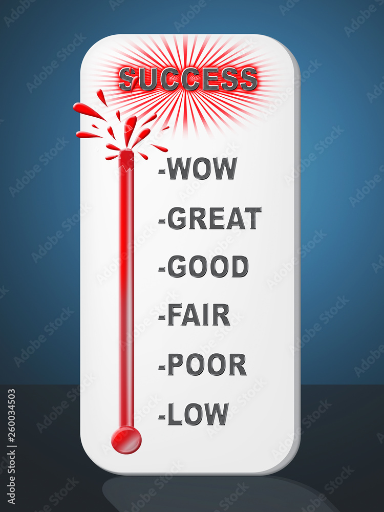 Success Vs Failure Concept Thermometer Depicts Achievement Versus ...