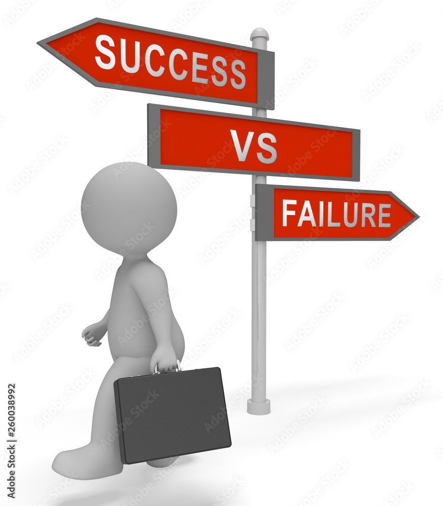 Success Vs Failure Concept Sign Depicts Achievement Versus Problems ...
