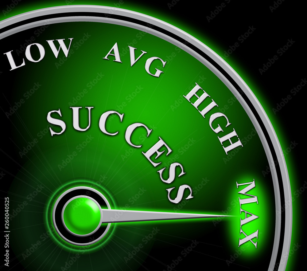 Success Versus Failure Gauge Depicting Improvement And Progress Against ...