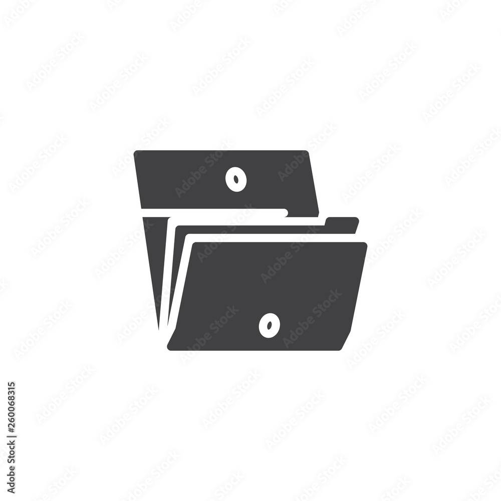 Files folder vector icon. Dossier folder filled flat sign for mobile ...
