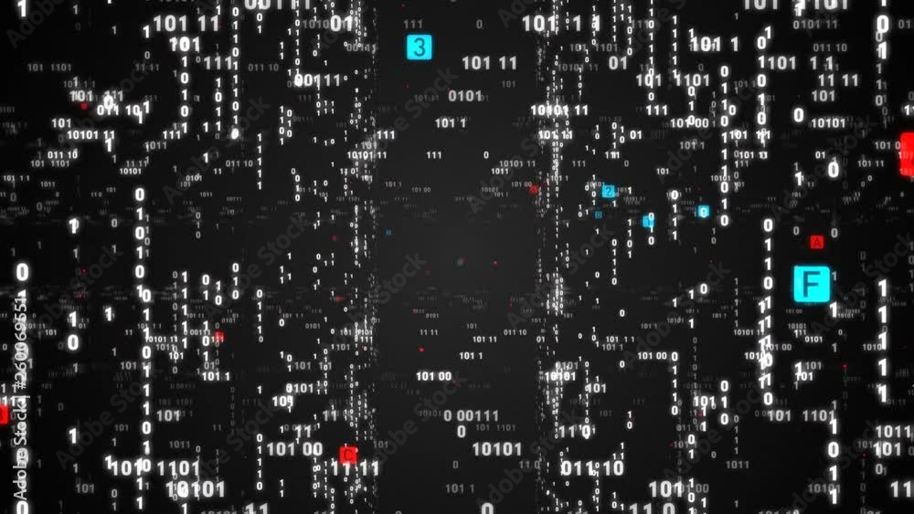 Digital Fly Binary Code Background Loop Data Binary Code Network 4k Loop Animation White