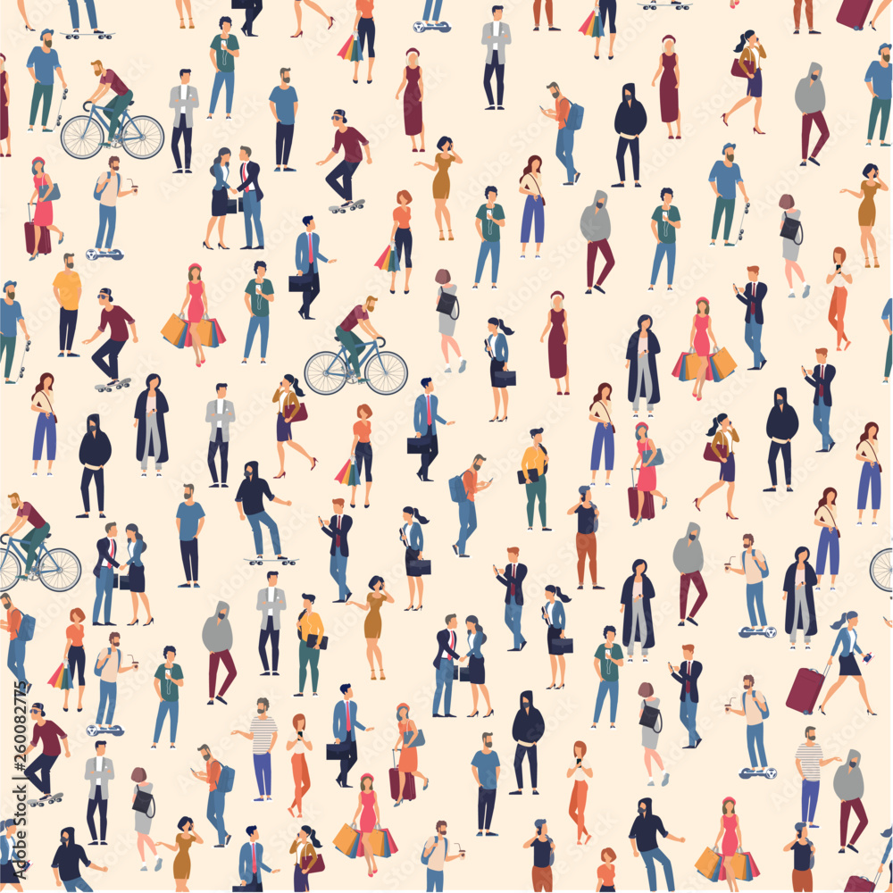 People crowd. seamless background Stock Vector | Adobe Stock