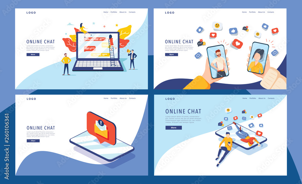 virtual relationship vector illustration concept,group of people chat ...