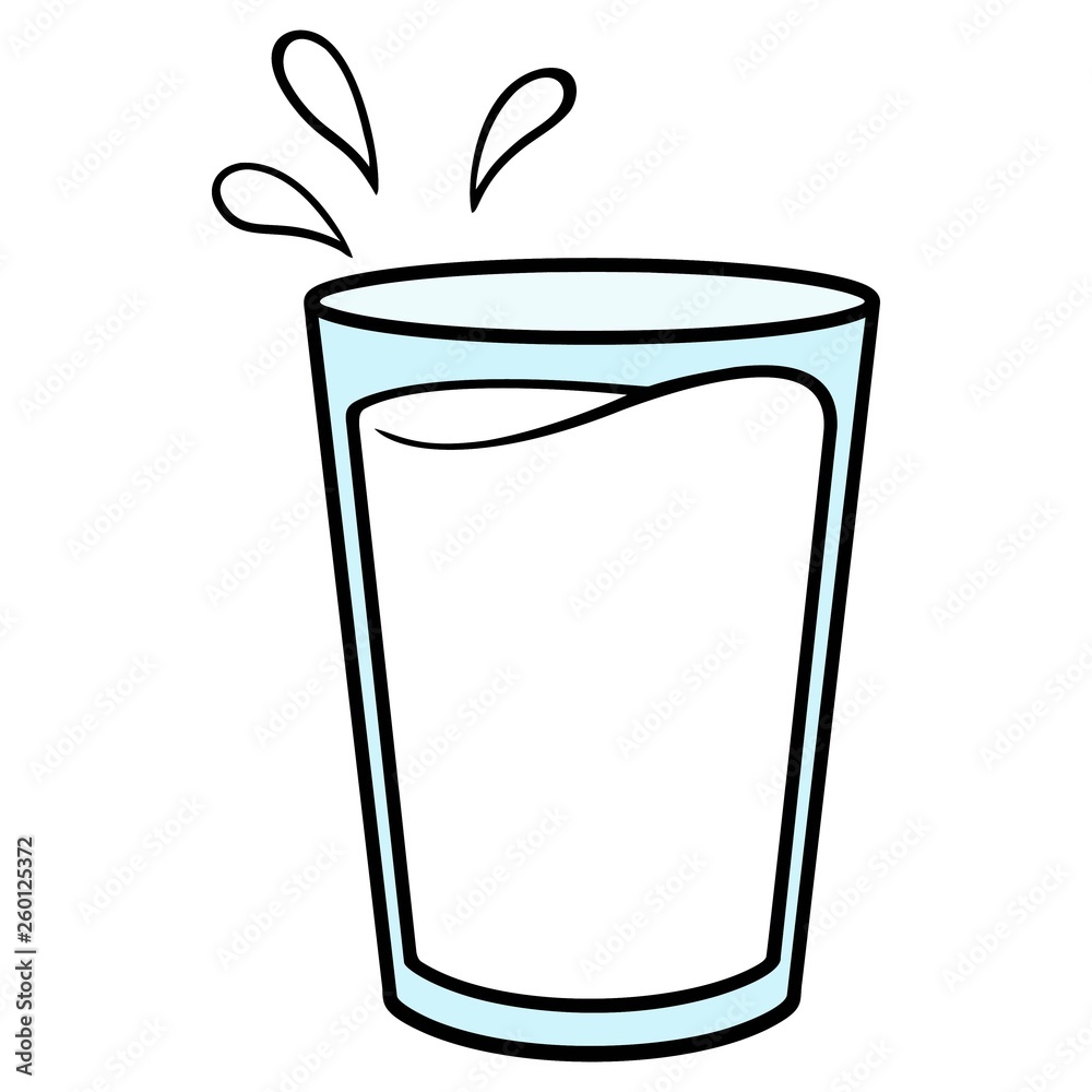 Glass of Milk - A vector cartoon illustration of a glass of Milk. Stock ...