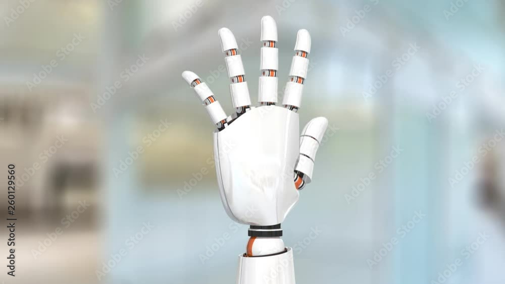 Robot Hand 360 Degree Spin of Clinching Android Hand - 3D Animation ...
