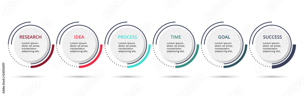 Business data visualization. Process chart. Elements of graph, diagram ...