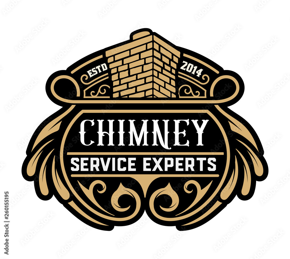 Vintage Chimney logo. Vector layered Stock Vector | Adobe Stock