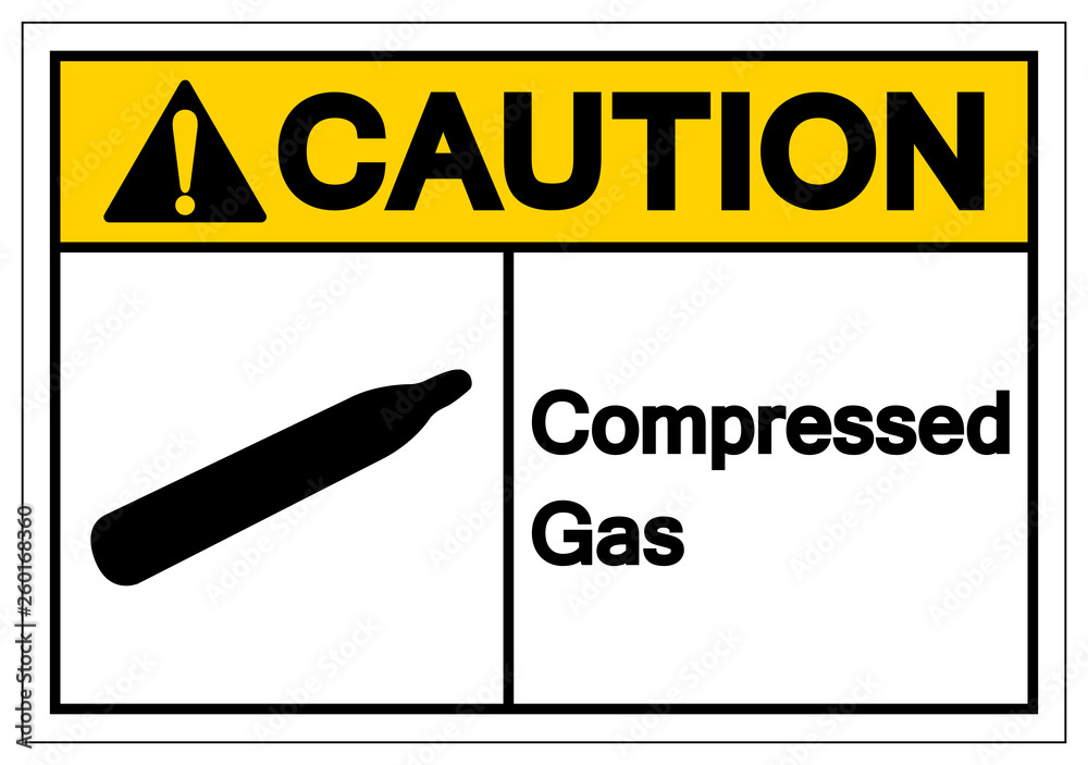 Caution Compressed Gas Symbol Sign, Vector Illustration, Isolate On ...