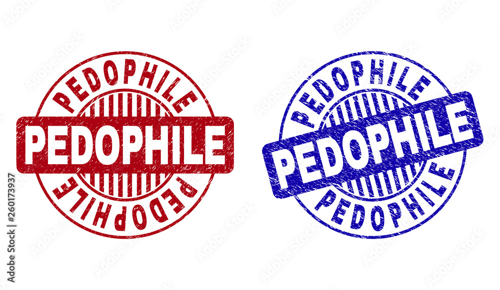 Grunge PEDOPHILE round stamp seals isolated on a white background ...
