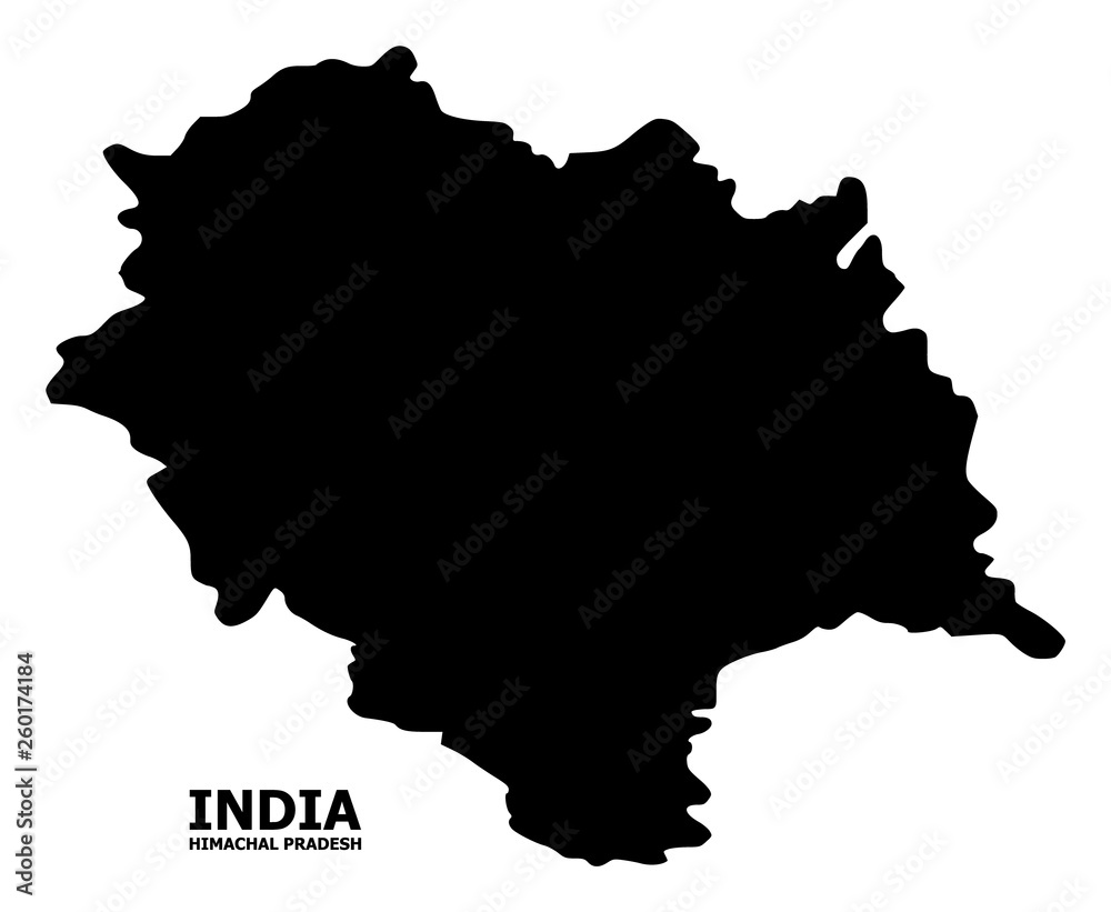 Vector Flat Map of Himachal Pradesh State with Caption Stock Vector ...