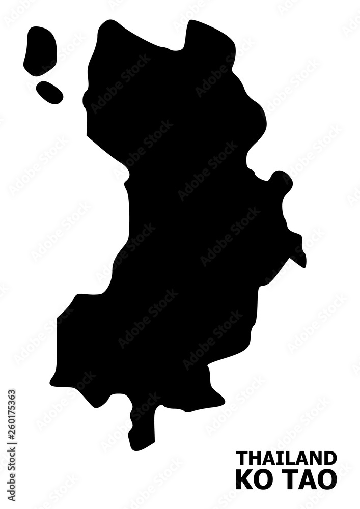 Vector Flat Map of Ko Tao with Caption Stock Vector | Adobe Stock