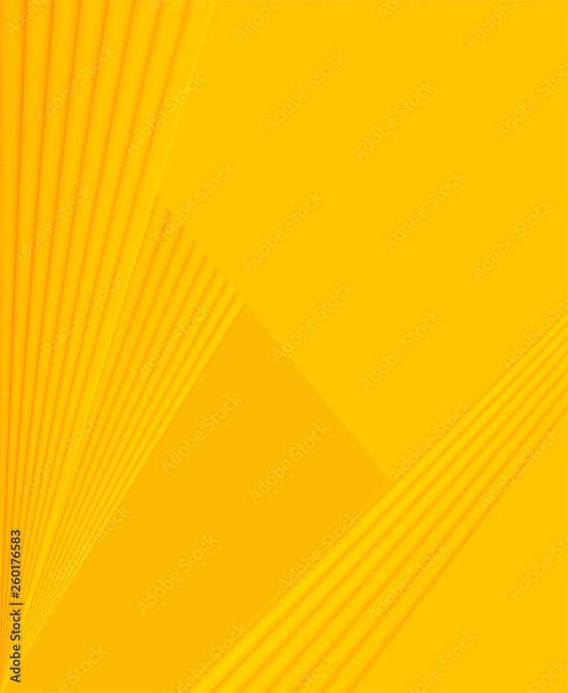 Soft yellow & orange color toned, 3d lines minimal concept abstract ...