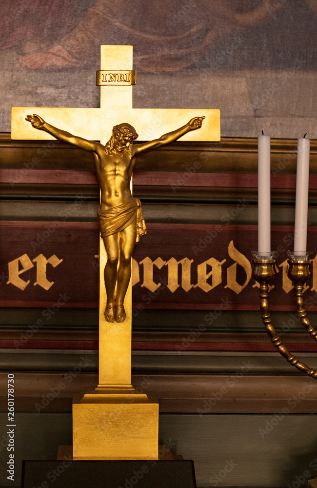 Jesus Christ made in gold , closeup Stock Photo | Adobe Stock
