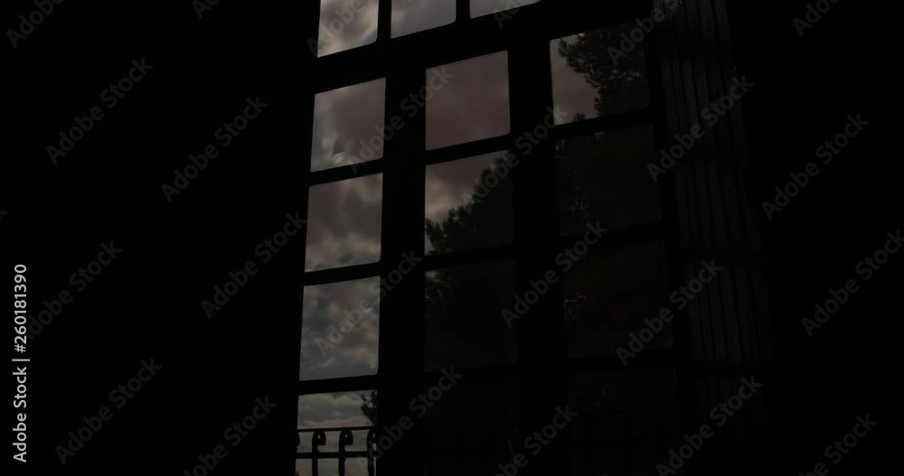 night timelapse passing in old window Stock Video | Adobe Stock