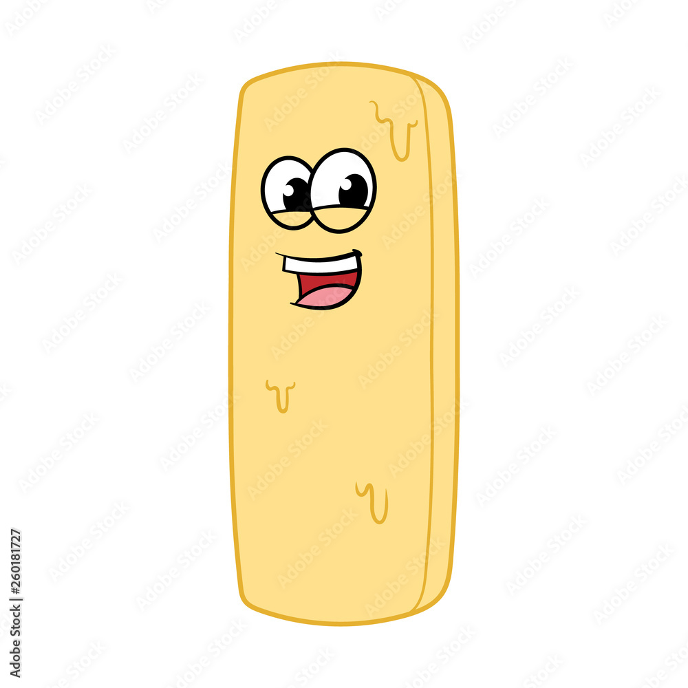 Cartoon Stick of Butter Character Stock Vector | Adobe Stock