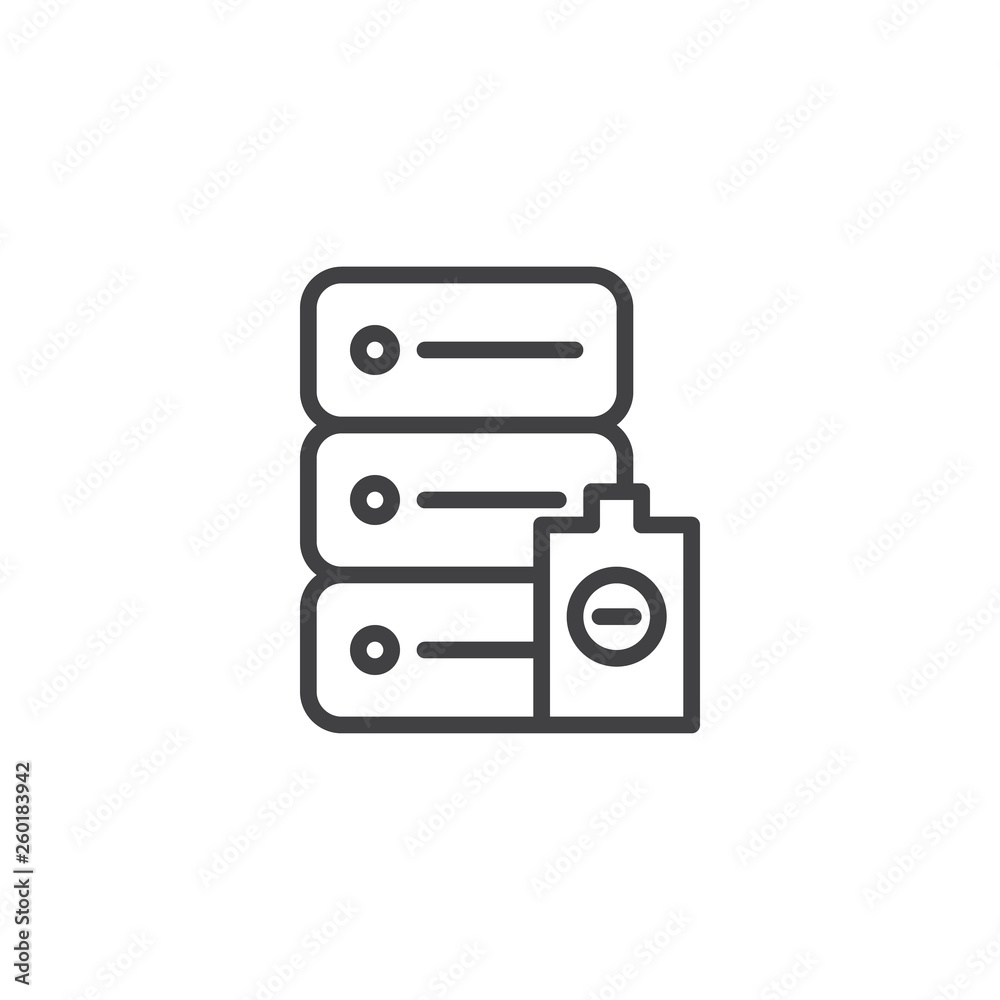 Data center power line icon. linear style sign for mobile concept and ...