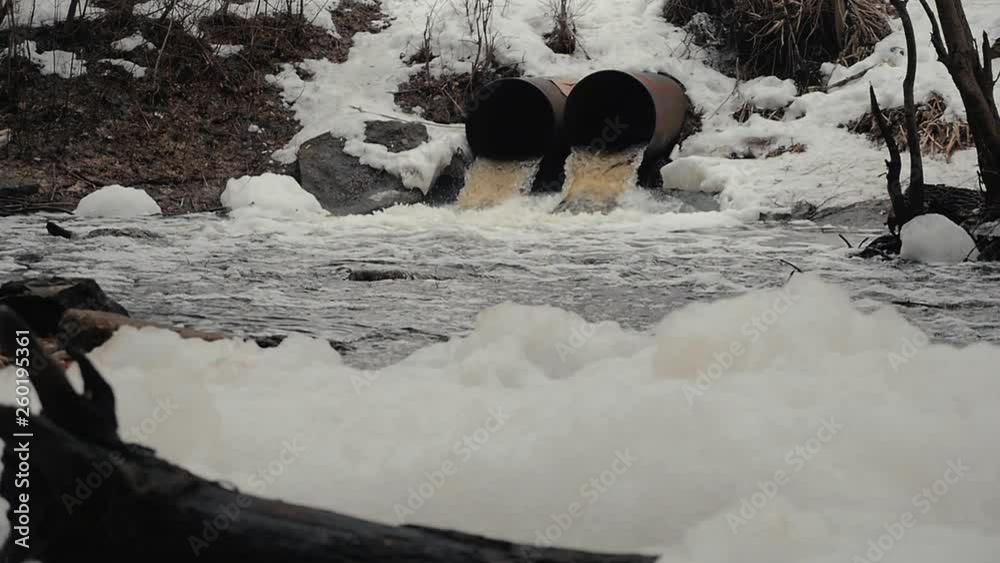 Drain pipes, environmental pollution. Drainage system flood protection ...