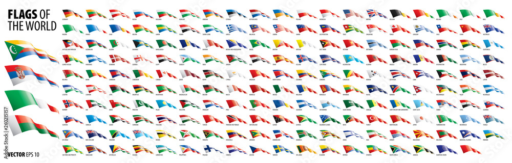 National flags of the countries. Vector illustration on white ...
