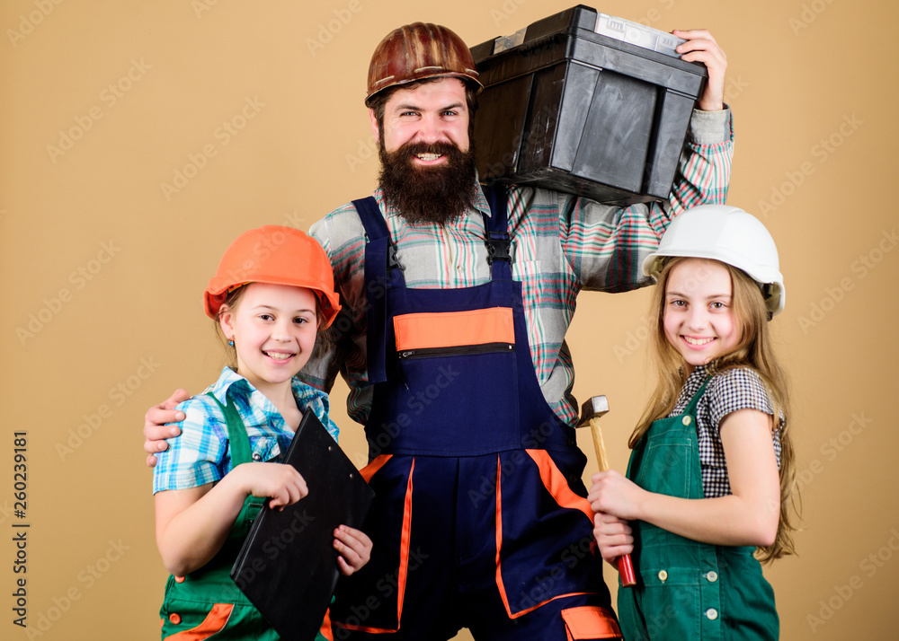 Repairman in uniform. engineering education. construction worker ...