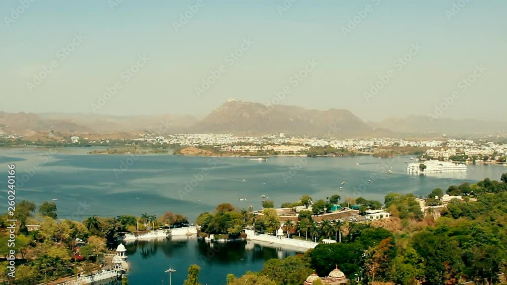 Great Indian cities. The snow-white city of Udaipur is surrounded by a ...
