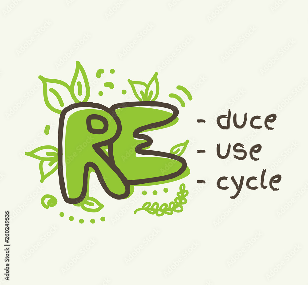 3R concept reduce, reuse , recycle lettering isolated Stock Vector ... 3R concept reduce, reuse , recycle lettering isolated Stock Vector ...