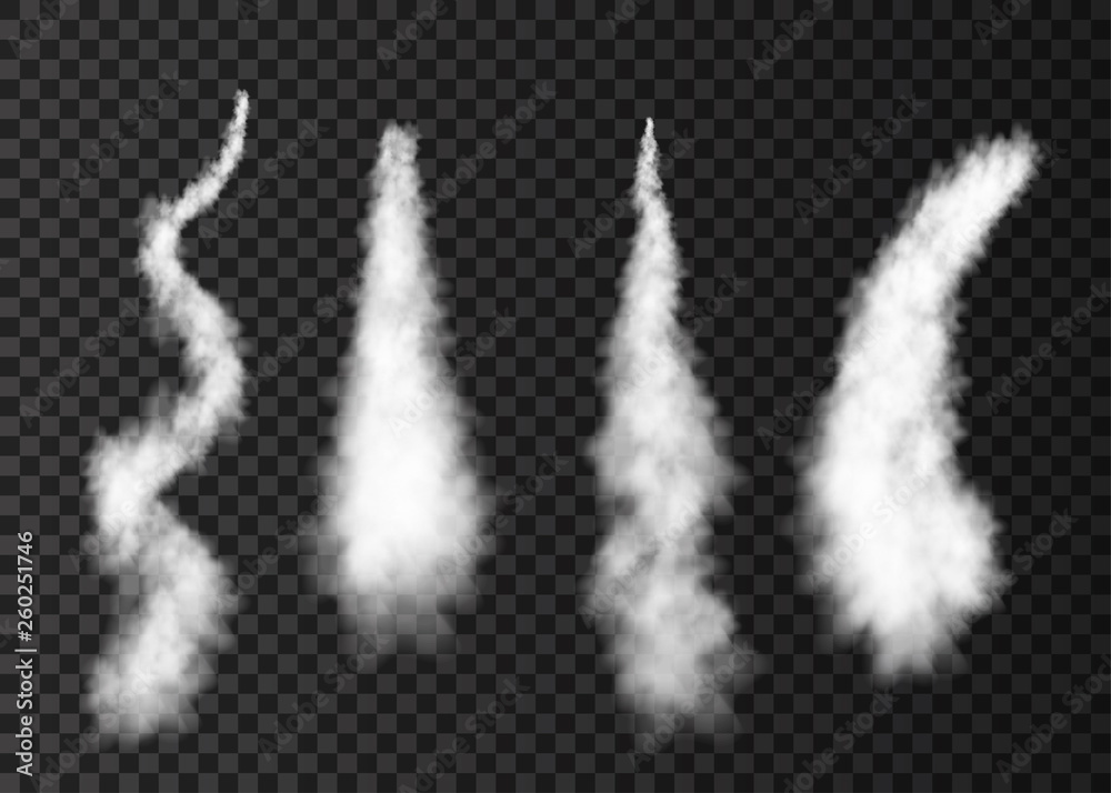 Smoke from space rocket launch isolated on transparent background ...