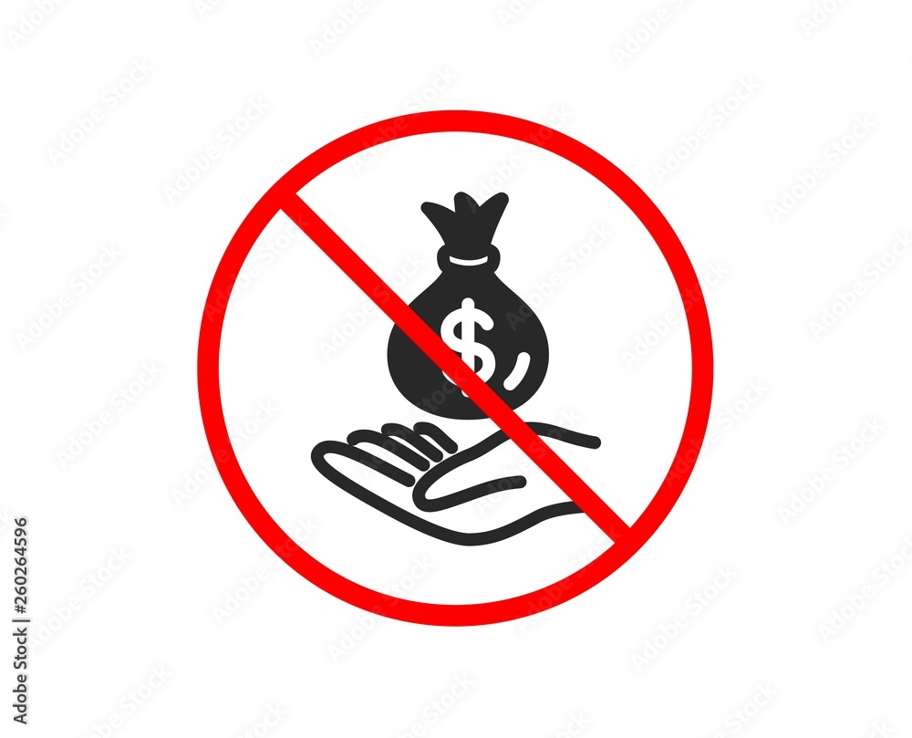 No or Stop. Income money icon. Savings sign. Save finance symbol ...