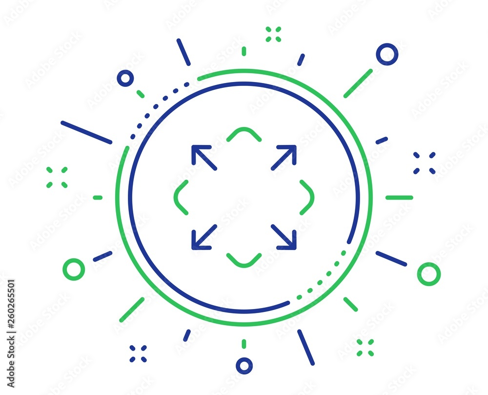 Maximize arrow line icon. Full screen symbol. Maximise Navigation sign ...