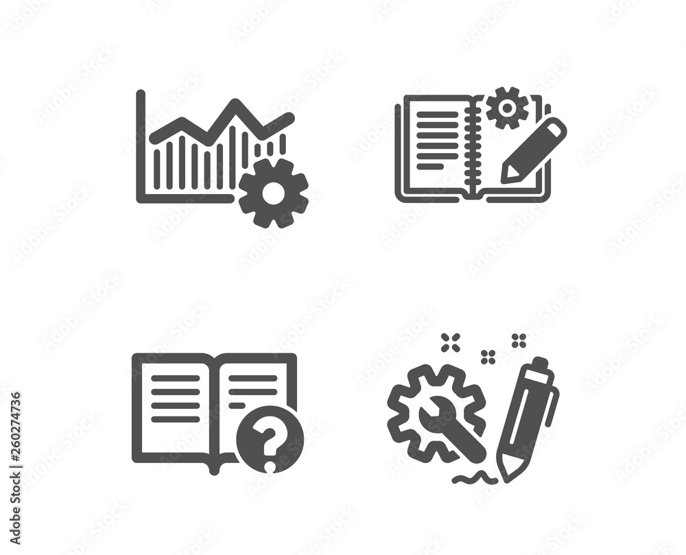 Set of Operational excellence, Help and Engineering documentation icons ...