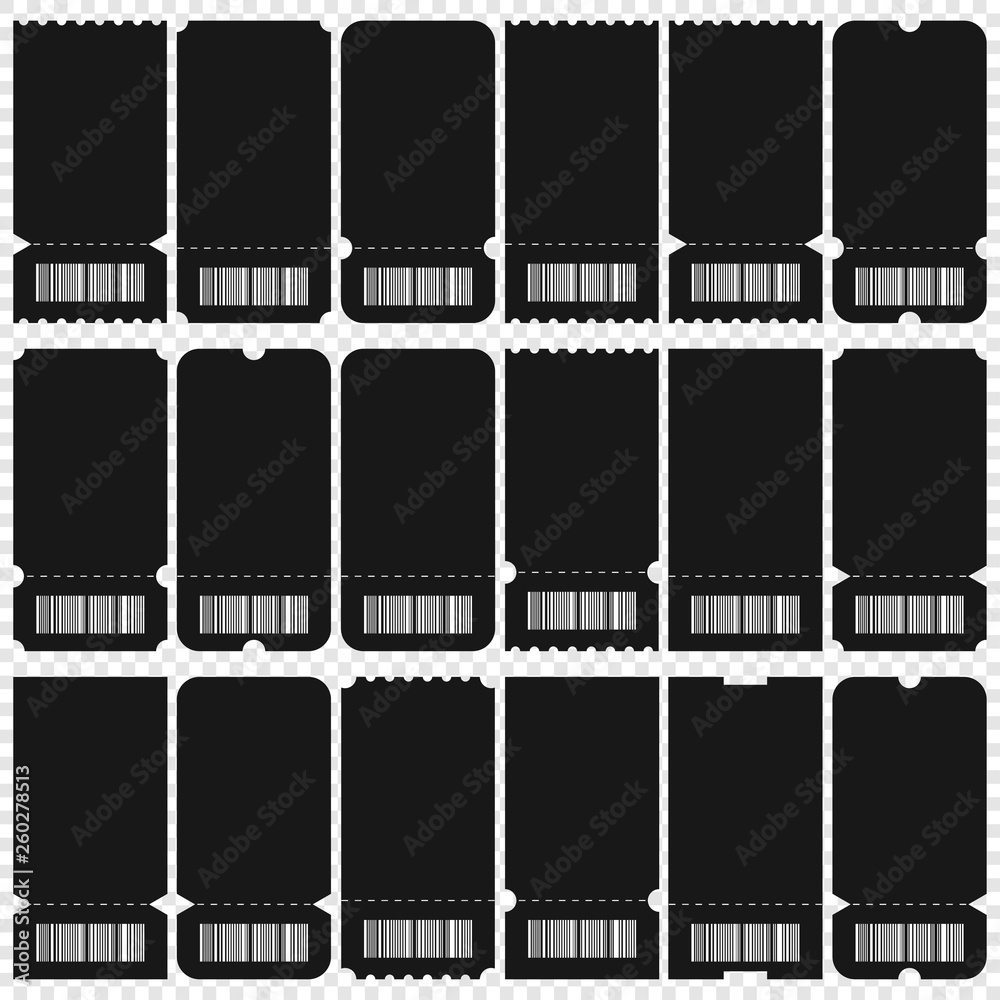 Ticket templates. Set of coupons and tickets with barcode. Vector ...