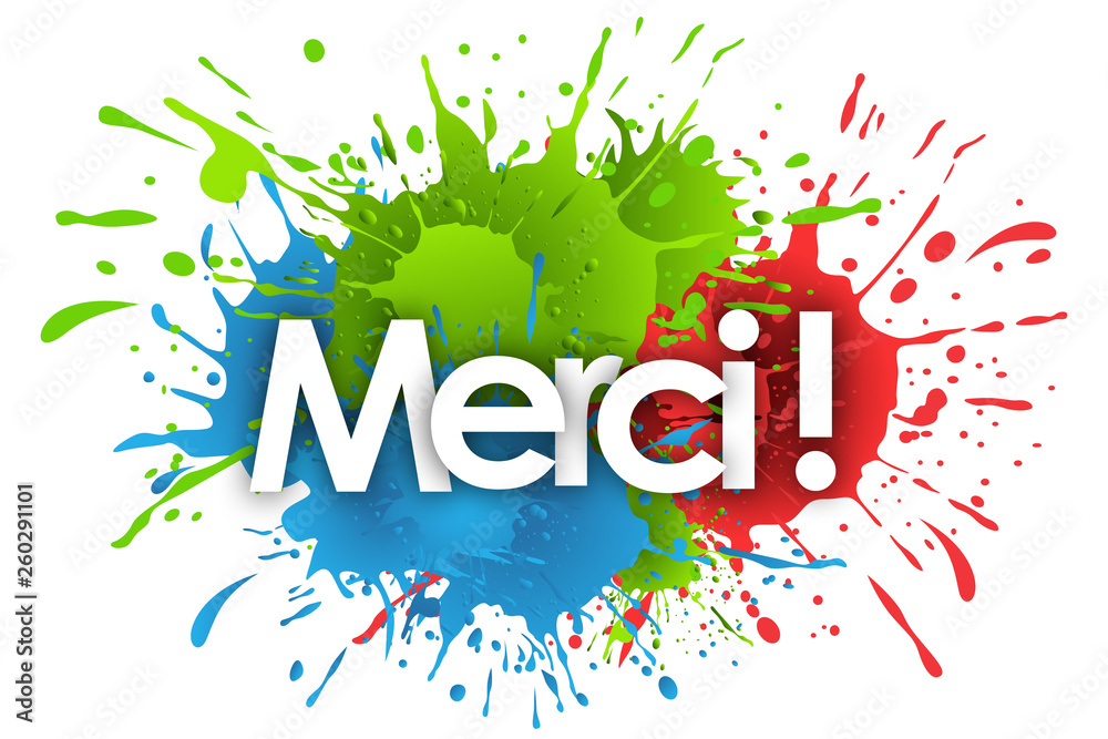 merci word and splashs Stock Illustration | Adobe Stock
