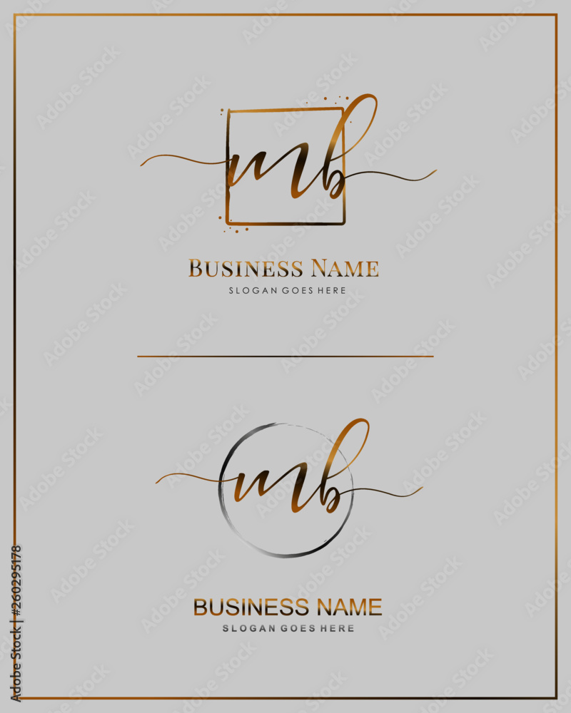 Initial M B MB handwriting logo vector. Letter handwritten logo ...